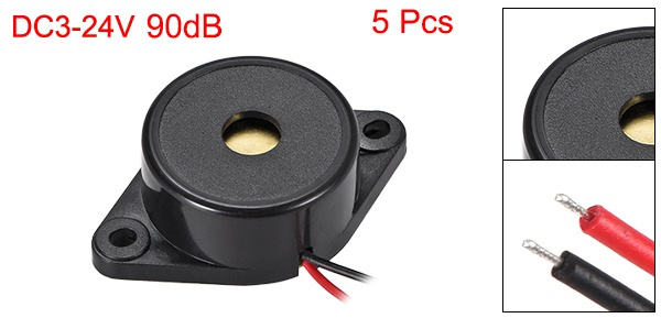 5 Pcs DC3-24V Active Electronic Buzzer Alarm Sounder Continuous 90dB ...