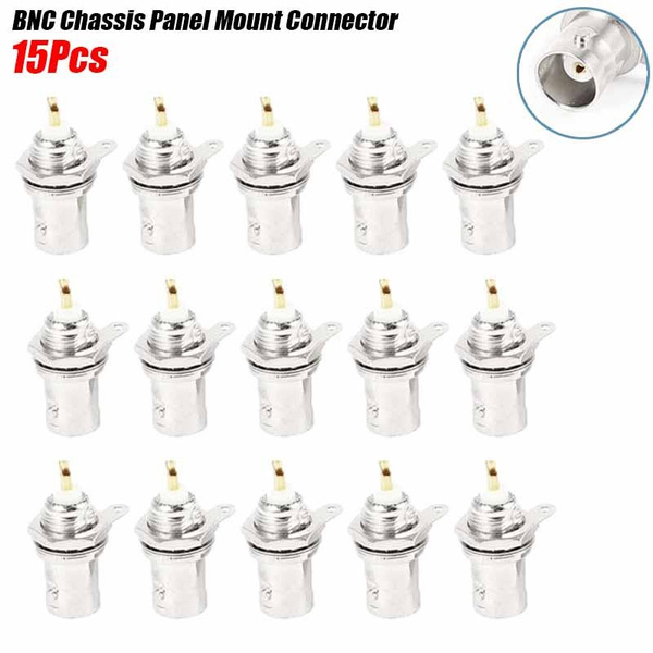 15 Pcs BNC Chassis Panel Mounted Socket Female Soldering Type Connector ...