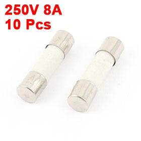 10 Pcs 250V 8Amp Fast Acting Ceramic Fuses Tubes 5mm x 20mm | Wish
