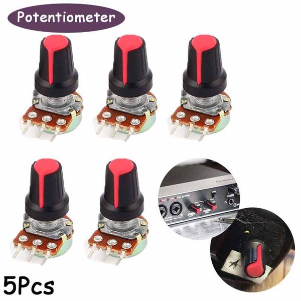 5pcs 10K OHM 3 Terminal Linear Taper Rotary Volume Audio B Type ...