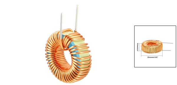 Vertical Toroid Magnetic Inductor Monolayer Wire Wind Wound 100uH 7A ...