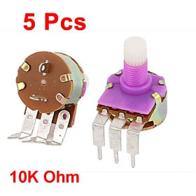 5Pcs B10K 10K Ohm 6mm Knurled Split Shaft Rotary Switch Carbon ...