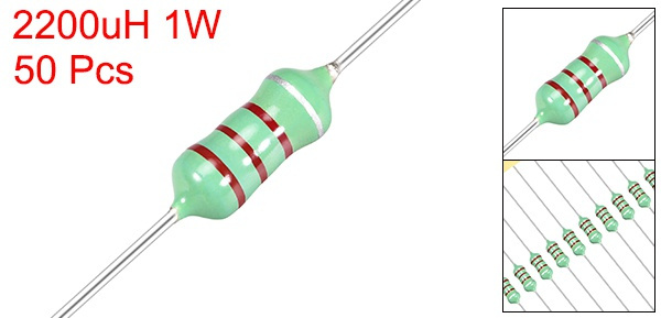 50Pcs 0510 Color Ring Inductor 2200uH 1W Axial RF Choke Coil Inductor ...
