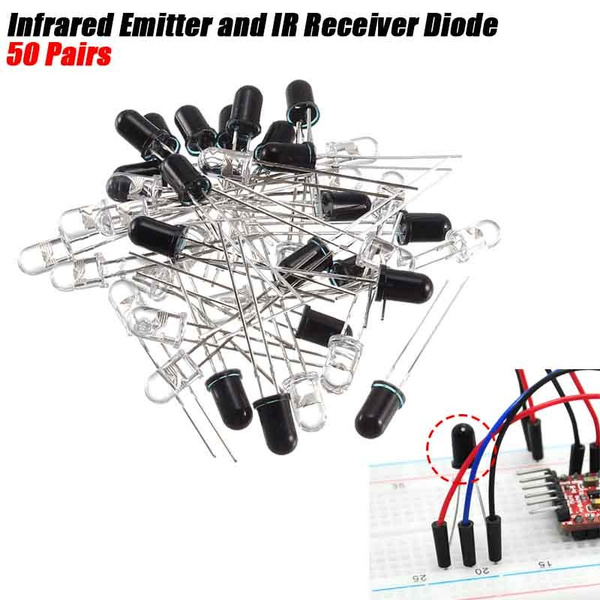 50pairs LEDs Infrared Emitter and IR Receiver Diode DC 1.2-1.3V Light ...