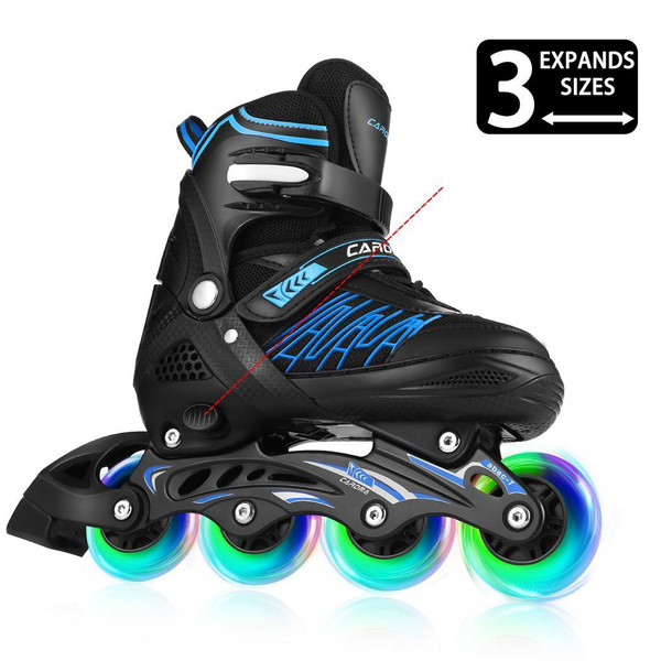 Adjustable Kids PU Wheel Inline Skates for Adults, Fun Flashing Blade ...