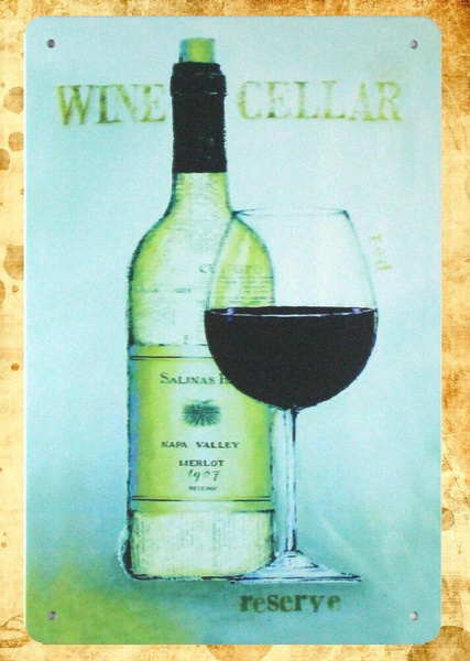 Wine cellar bar pub decor tin metal sign wall art living room | Wish