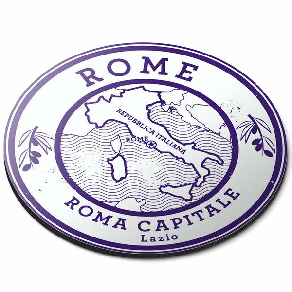 Round Mouse Mat - Roma Capitale Rome Italy Travel Map Office Gift #6045 ...