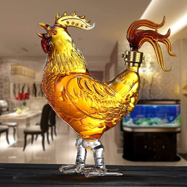 Chicken Bottle Animal Shape Glass Wine Maker, 1000ML Whiskey Decanter ...