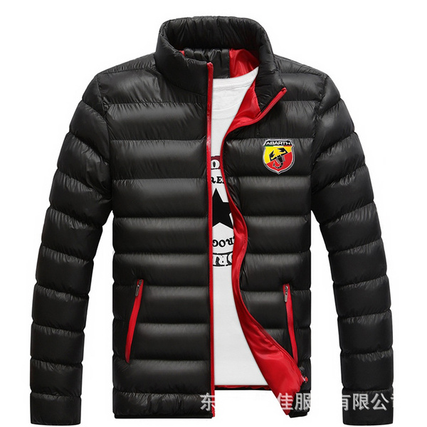 Men's Fashion Abarth Jacket Puffer Jacket Winter Warm Down Zipper ...