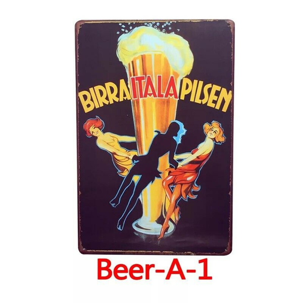Metal Tin Sign birra italia pilsen Bar Pub Home Vintage Retro Poster ...