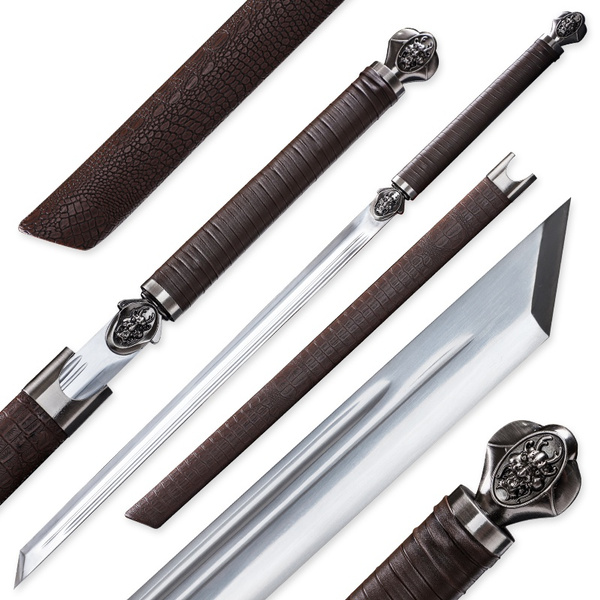 Straight knife crocodile dragon cut, full Tang, katana, sharp, hand ...