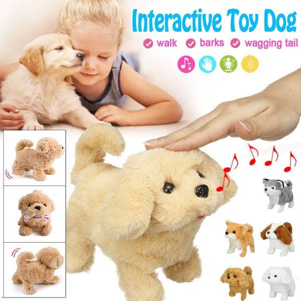 Interactive Toy Dog Plush Cute Realistic Robot Dog Electric Pet Baby ...
