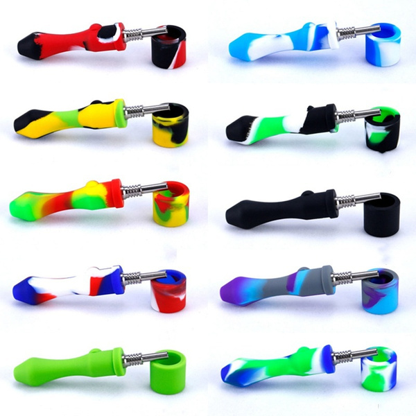 110Mm Silicone Pipes With Titanium Nail Joints Oil Concentrate Honey ...