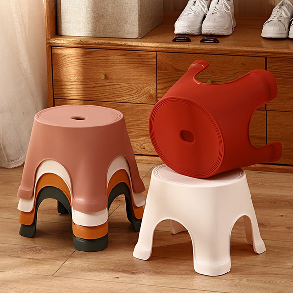 Household Stool Bathroom Thickened Plastic Stool Adult Children's Stool ...