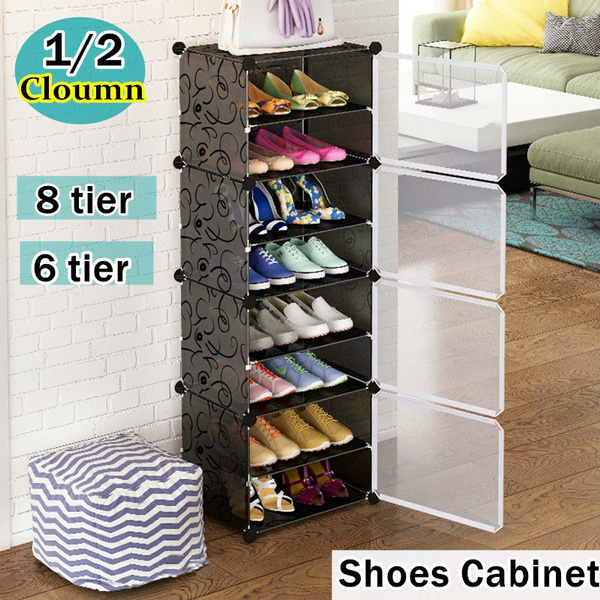 6/8 Layer DIY Shoe Organizer Shoes Rack Hallway Space Saving Steel Tube ...