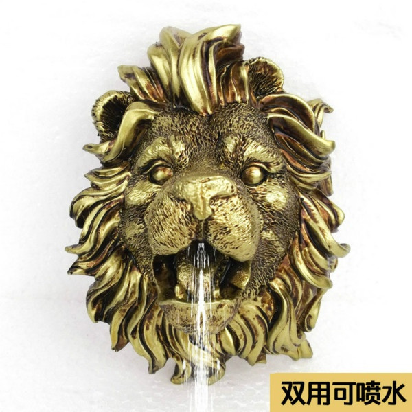 Fountain nozzle head wall hanging lion head resin crafts home ...