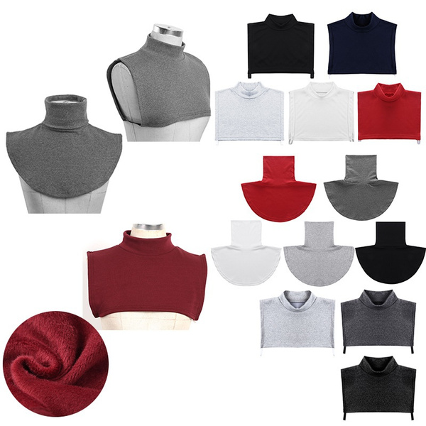 Womens Cotton Neck Dickey Mock Turtleneck Half Top Collar Shoulder ...