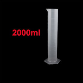 2000mL Laboratory Hex Base Liquid Measurement Clear Plastic Graduated ...