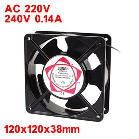 120x120x38mm Plastic Vanes Metal Frame Axial Flow Cooling Fan AC 220V ...