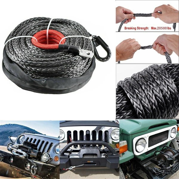 20500LBs ATV Vehicle Synthetic Fiber Winch Rope Cable Line,4x4 ...