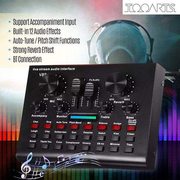 Tooarts Multifunctional Live Streaming Sound Card USB Audio Interface ...