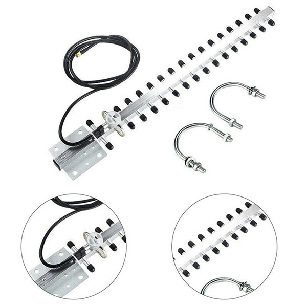 RP-SMA 2.4GHz 25dBi Directional Outdoor Wireless Yagi Antenna WiFi ...