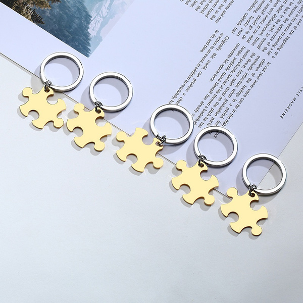 BFF Best Friend Friendship Family Keychains Matching Puzzle Keyring Set ...