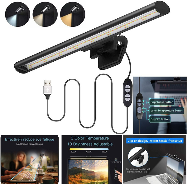 Computer Monitor Light, Upgrade E-Reading LED Monitor Lamps with No ...