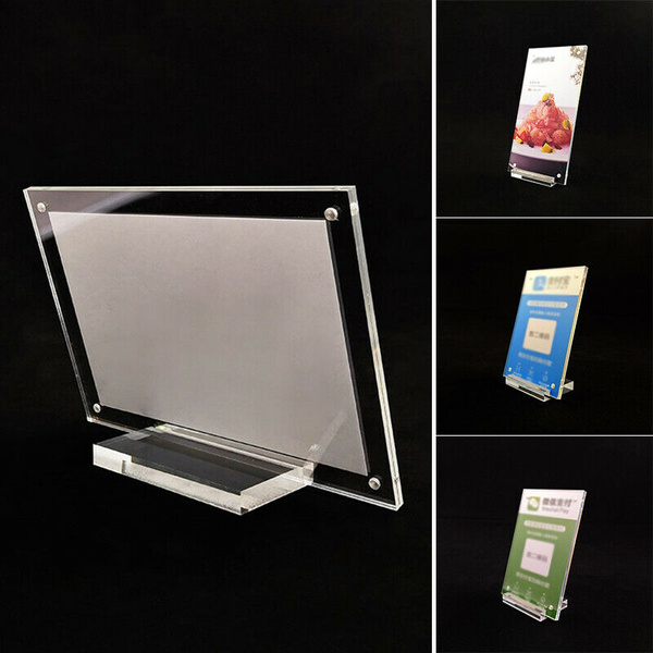 Magnetic Acrylic Photo Frame 5 Sizes Free Standing Transparent Clear ...