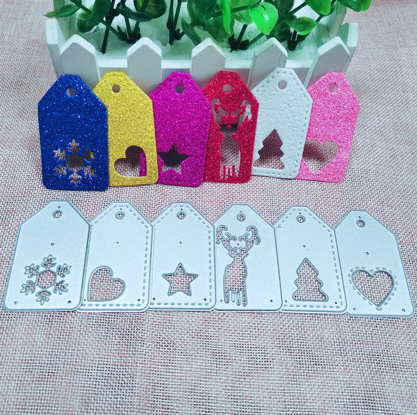 Christmas Tags Labels Metal Cutting Die Stencil Template for DIY ...