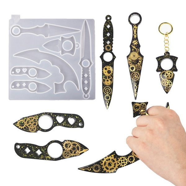 DIY Anime Shuriken Keychain Set Resin Casting Mold Silicone Mould Epoxy ...