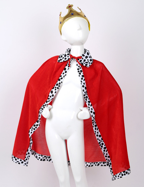 King Queen Robe King Cloak with Crown Boys Girls Velvet Red Robe ...