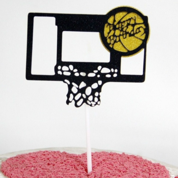 10pcs Black Basketball Hoop Cake Topper Cupcake Dessert Baking Party ...