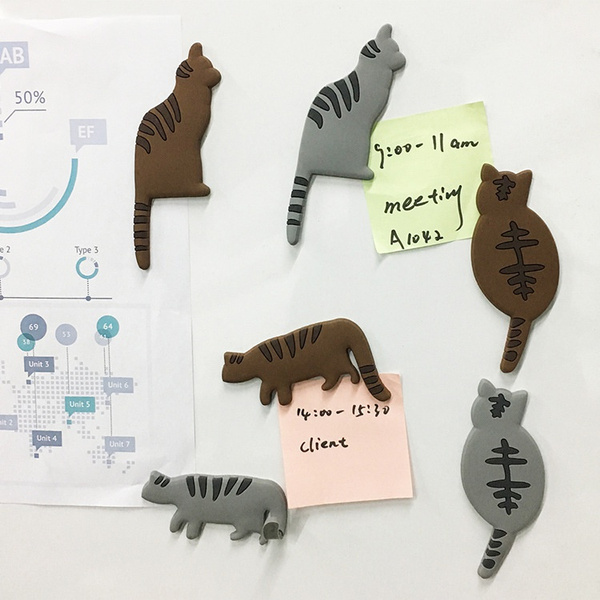 1 PC Cute Creative Multifunction Cat Magnetic Wall Mount Keys Hook ...