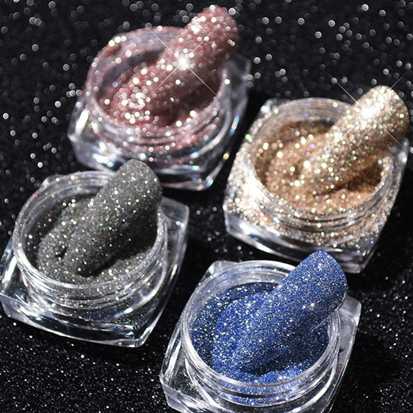 Reflective Diamond Nail Powder Shiny Crystal Glitter Dust Nail Art ...