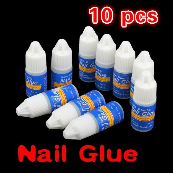 10 Pieces / Set Nail Glue Fashion Girl Fake Nail Art Decoration Tips ...
