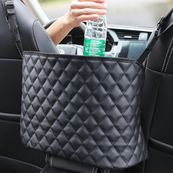 Large Capacity Car Leather Storage Bag Car Backseat Organizer Storage ...