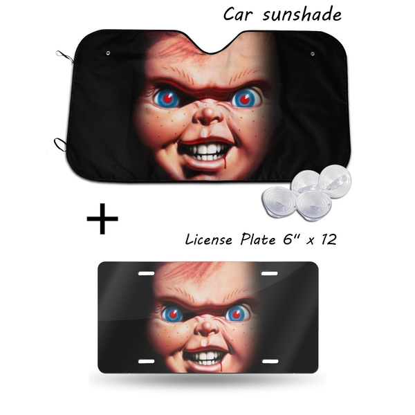 Chucky Car sunshade and License Plate(one set) | Wish