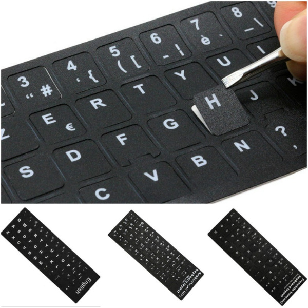 Keyboard Stickers Russian French Arabic English Keyboard Waterproof ...