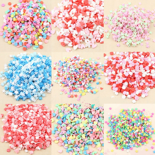 20g DIY Clay Sprinkles Colorful Heart Five Star Bow Candy Sprinkles for ...