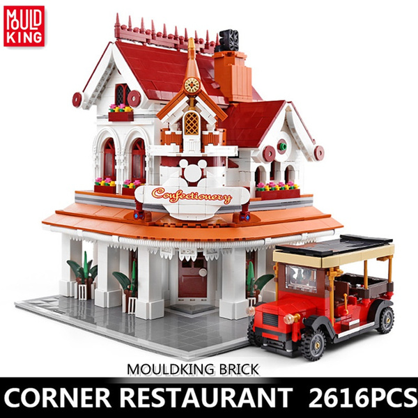 MOULD KING Building Blocks The Corner Restaurant Diner Model Set Bricks ...