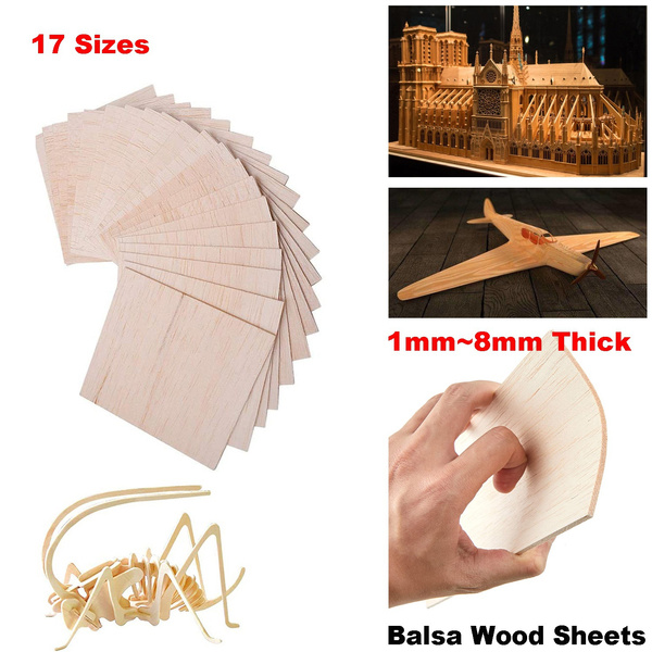 Wooden Plate Model Balsa Wood Sheets for DIY House Ship Aircraft 1mm ...