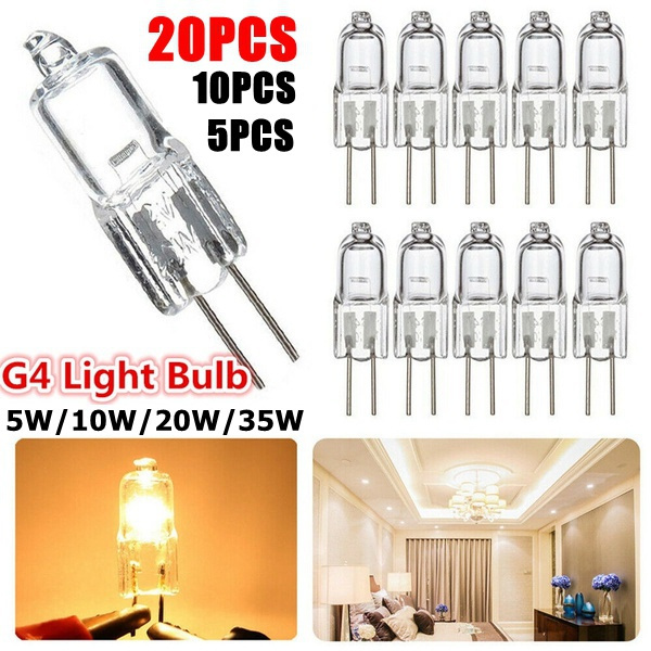 5/10/20pcs G4 12V Halogen Capsule Light Bulbs Replace LED Lamp 5W 10W ...