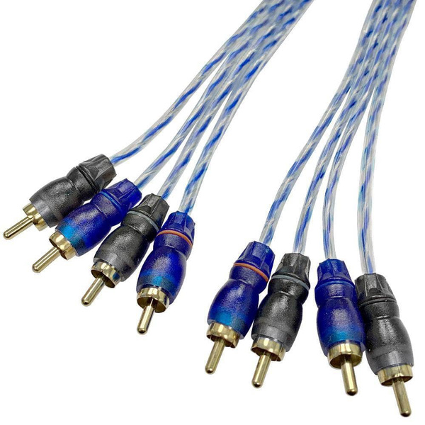 4 Channel 12 Foot RCA Male Interconnect Audio Cable - OFC RCA Stereo ...