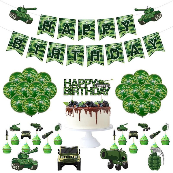 Military Army Camouflage Party Decor Disposable Party Supplies For Kids ...