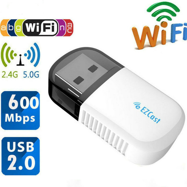 600Mbps USB Wireless WiFi Adapter Dongle Dual Band 5G/2.5G Bluetooth PC ...
