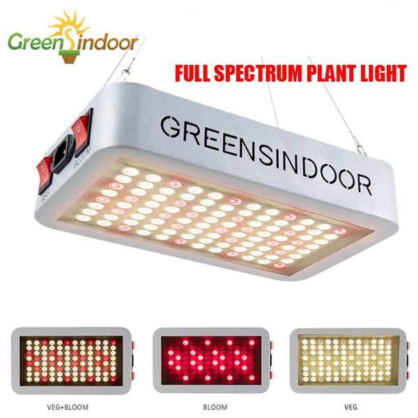 GREENSINDOOR LED Grow Light Full Spectrum Dual Switch for Bloom & Veg ...