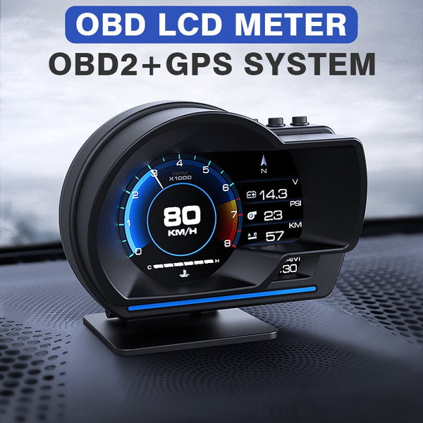 Protable OBD+GPS Car Smart Head Up Display HUD Gauge Water Oil Temp ...