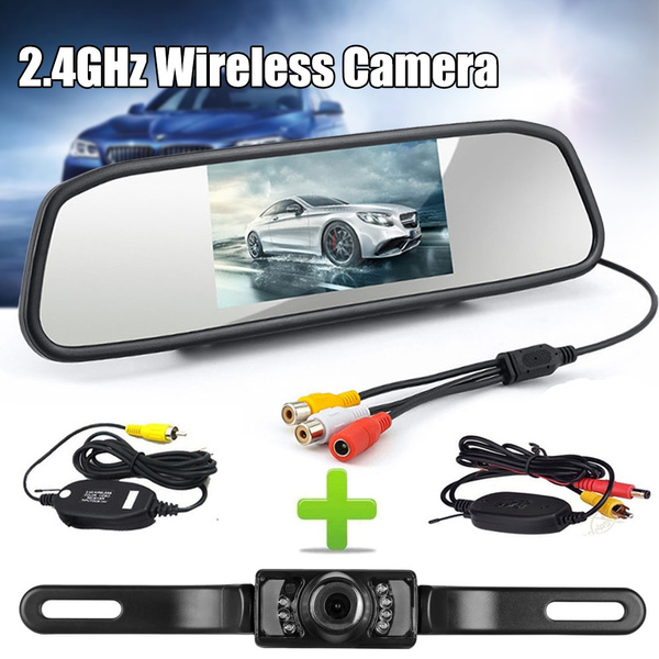 Car Rear View Backup Camera Kit LCD Monitor Mirror 4.3" TFT Car Vehicle ...