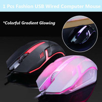 1 Pcs Fashion USB Wired Computer Mouse Colorful Gradient Glowing ...
